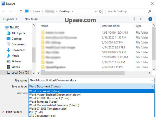 Convert DOTX to DOCX in Ms Word - UPaae